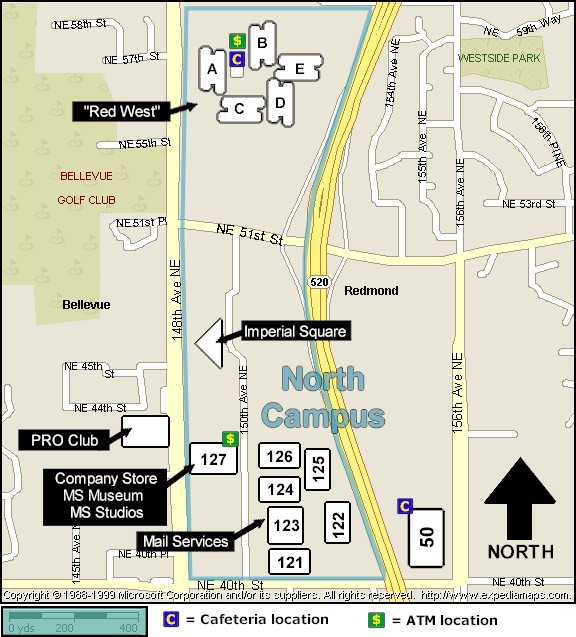 Microsoft Corporate North Campus Map